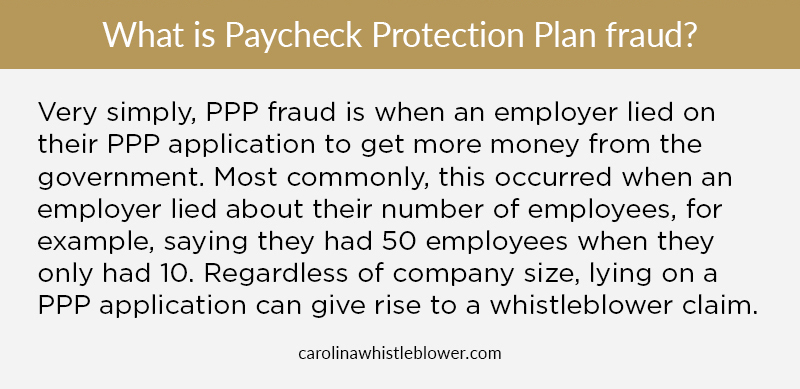 PPP Whistleblower Claims | Carolina Whistleblower Attorneys